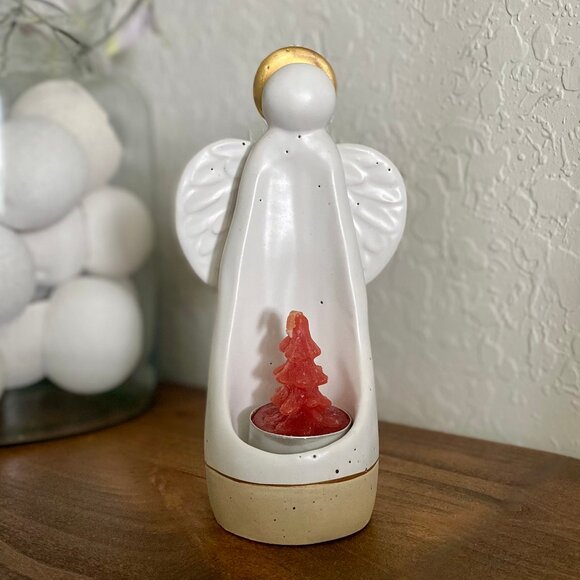 Mud Pie | Accents | Stoneware Angel Votive Holder | Poshmark
